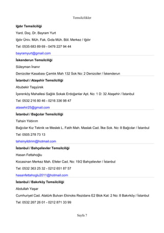 Temsilcilikler | PDF