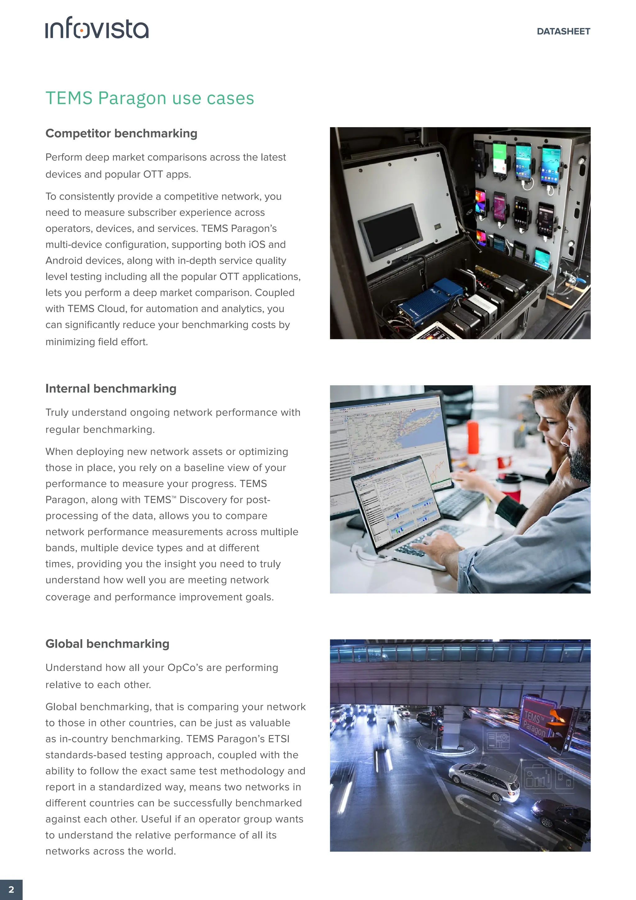 Tems™ Paragon Datasheet Streamlined Mobile Network Benchmarking Campaigns Infovista Pdf