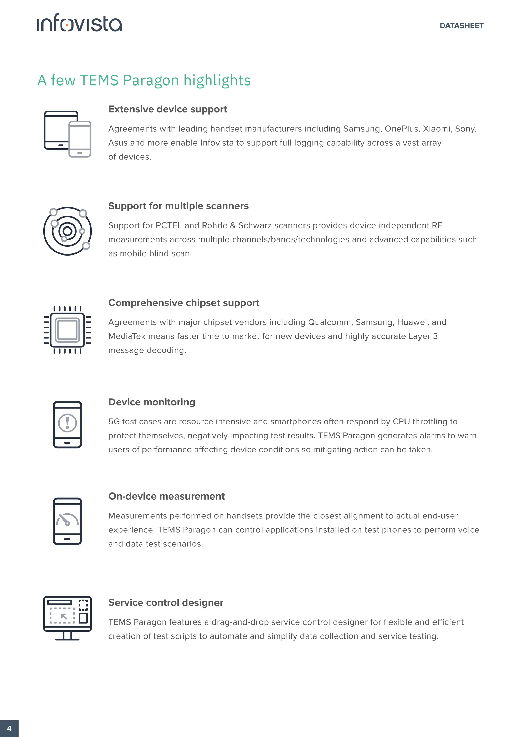 Tems™ Paragon Datasheet Streamlined Mobile Network Benchmarking Campaigns Infovista Pdf