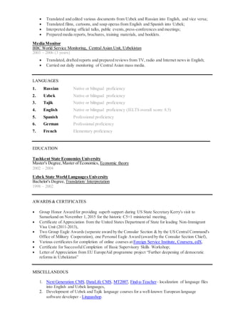 Temur Davronov's Resume | PDF