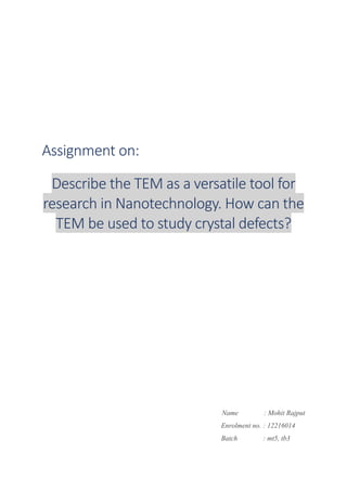 Transmission Electron Microscope (TEM) for research (Full version) | PDF