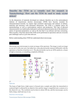 Transmission Electron Microscope (TEM) for research (Full version) | PDF