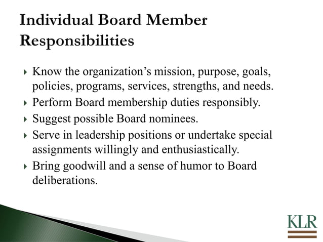 Ten basic-responsibilities-nonprofit-board-webinar-series | PPT