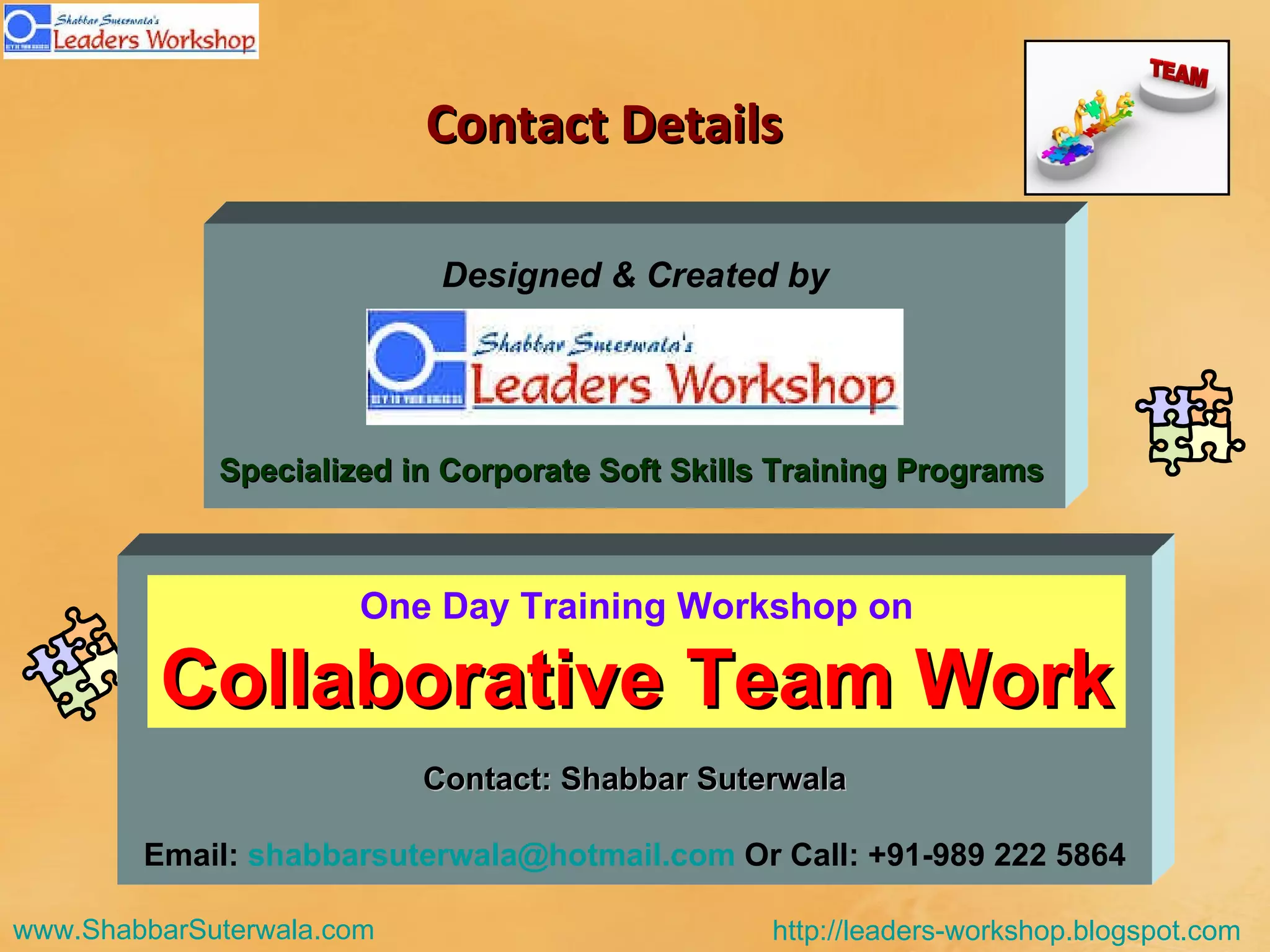 Ten commandments-for-collaborative team work | PPT