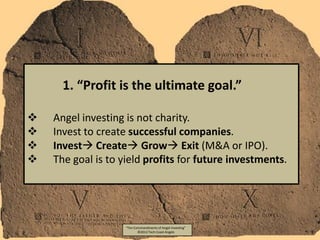 Ten commandments of Angel Investing | PDF