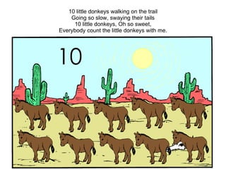 Ten Little Donkeys by Jack Hartmann | PPT
