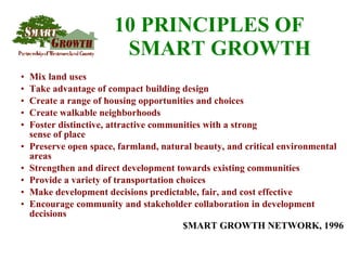 Ten Principles Of Smart Growth Sgpwc | PPT