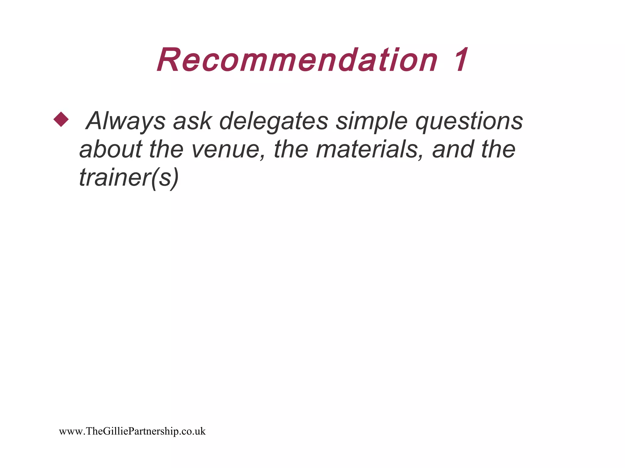 Ten Practical Recommendations For Evaluating Training Ppt