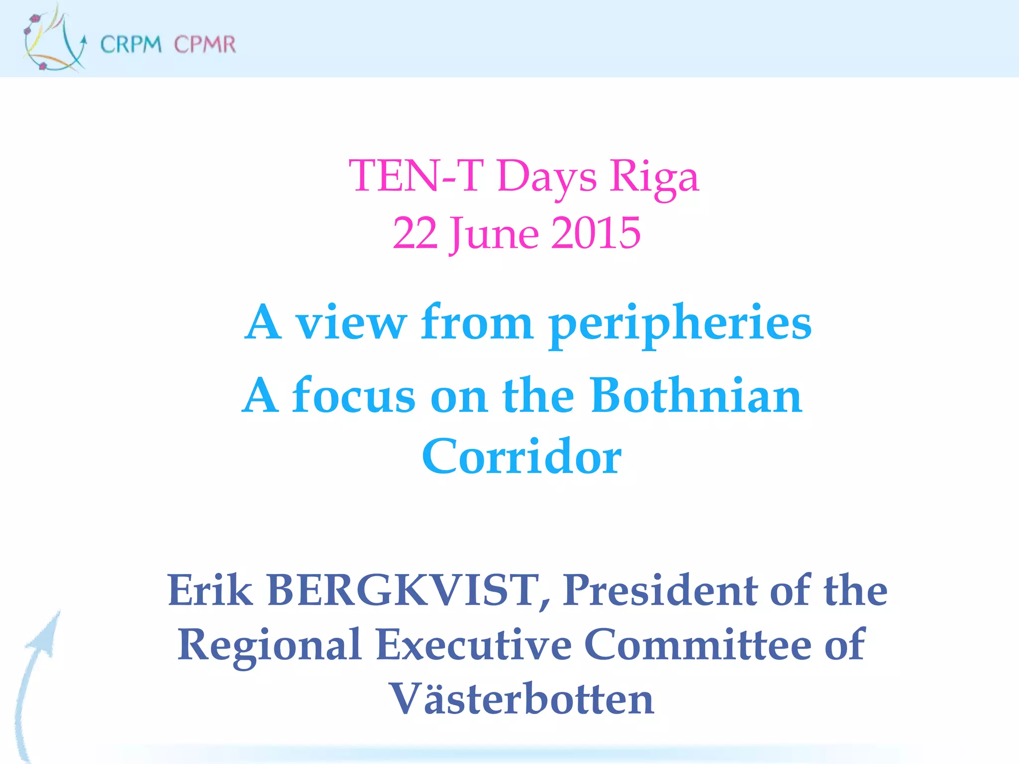 Ten t corridors forerunners of a sustainable mobility system - e ...