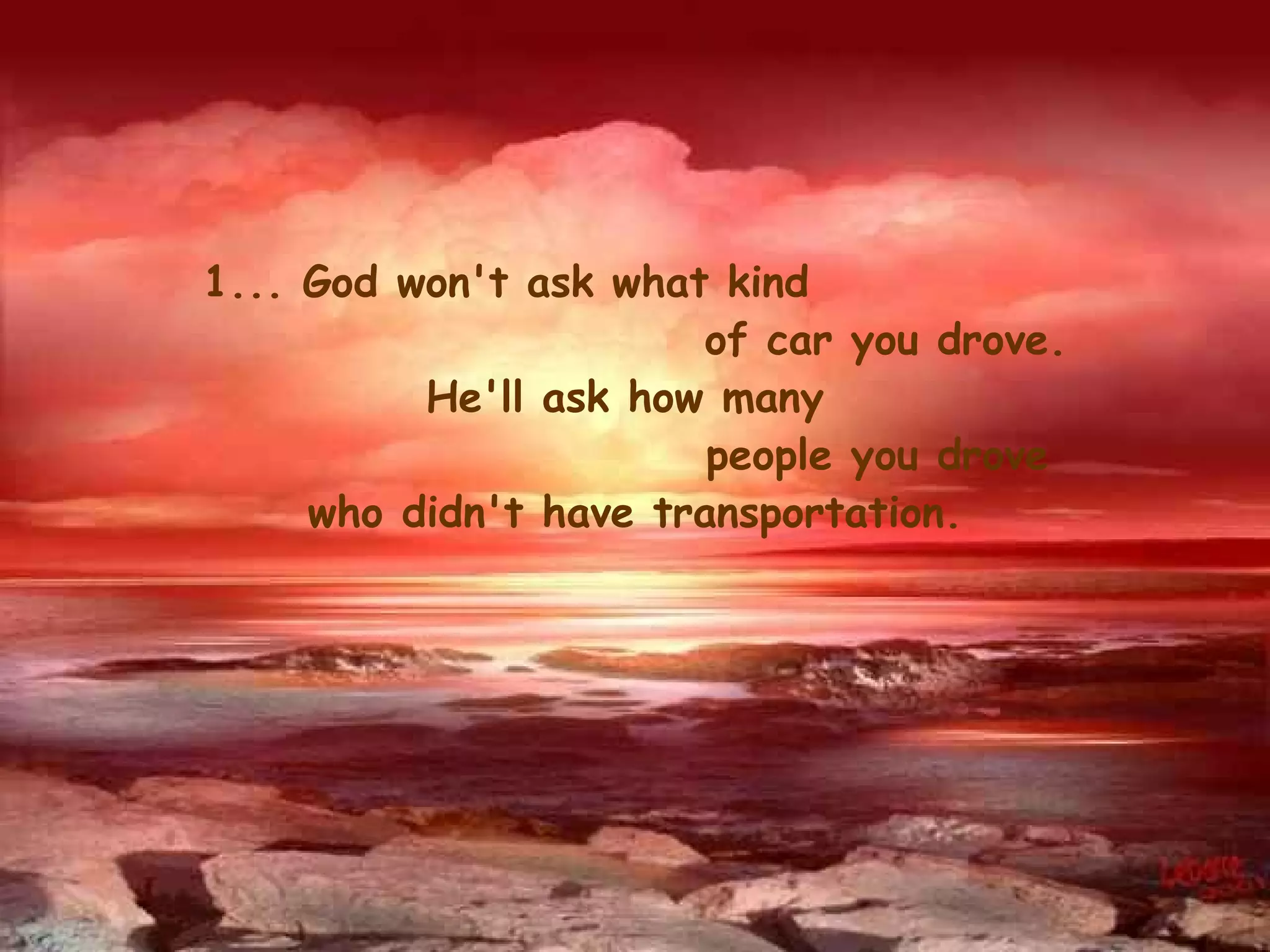 Ten Things God Won't Ask | PPS