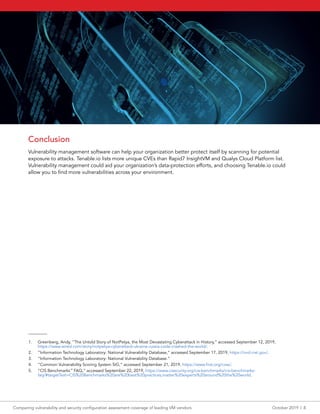 Comparing vulnerability and security configuration assessment coverage of leading VM vendors | PDF