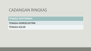 Tenaga yang boleh diperbaharui | PPTX