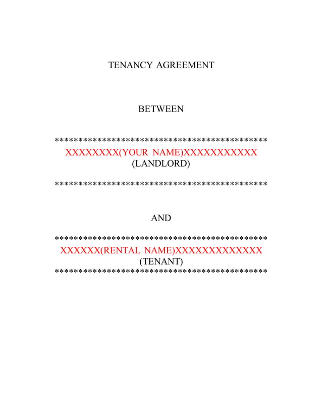 Tenancy agreement templat | DOC | Home Insurance | Insurance