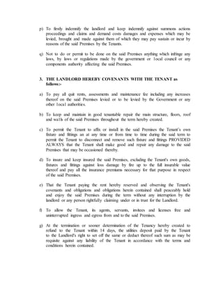 Tenancy agreement templat | DOC