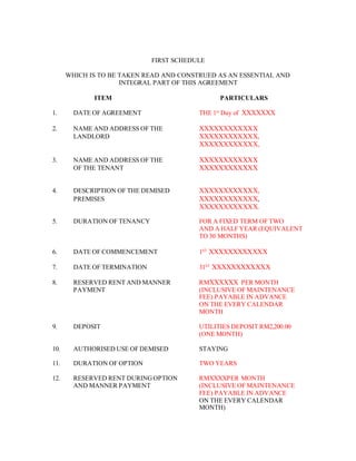 Tenancy agreement templat | DOC