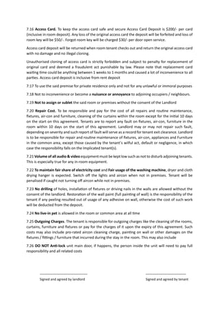Tenancy Agreement Template for singapore | DOCX