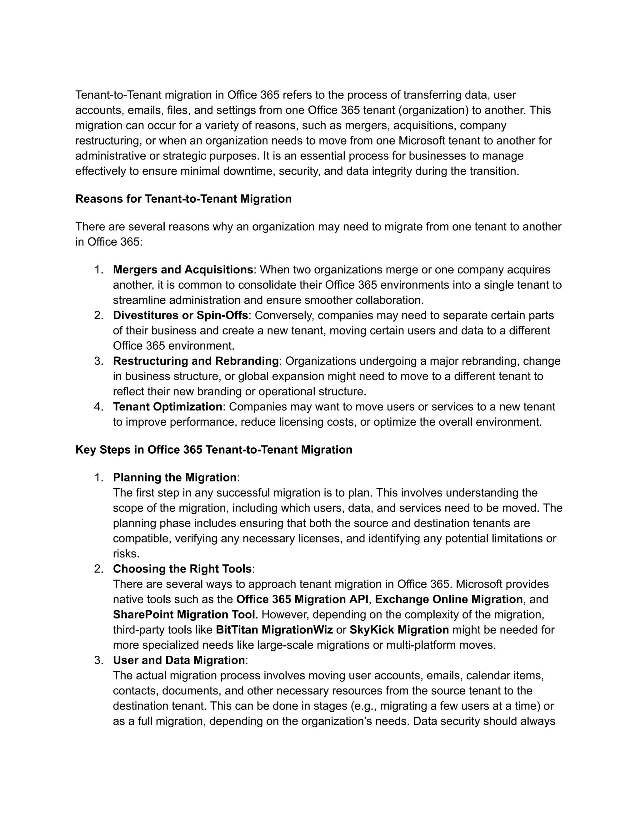 Tenant-to-Tenant Migration in Office 365 Microsoft | PDF