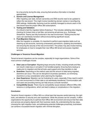 Tenant-to-Tenant Migration in Office 365 Microsoft | PDF
