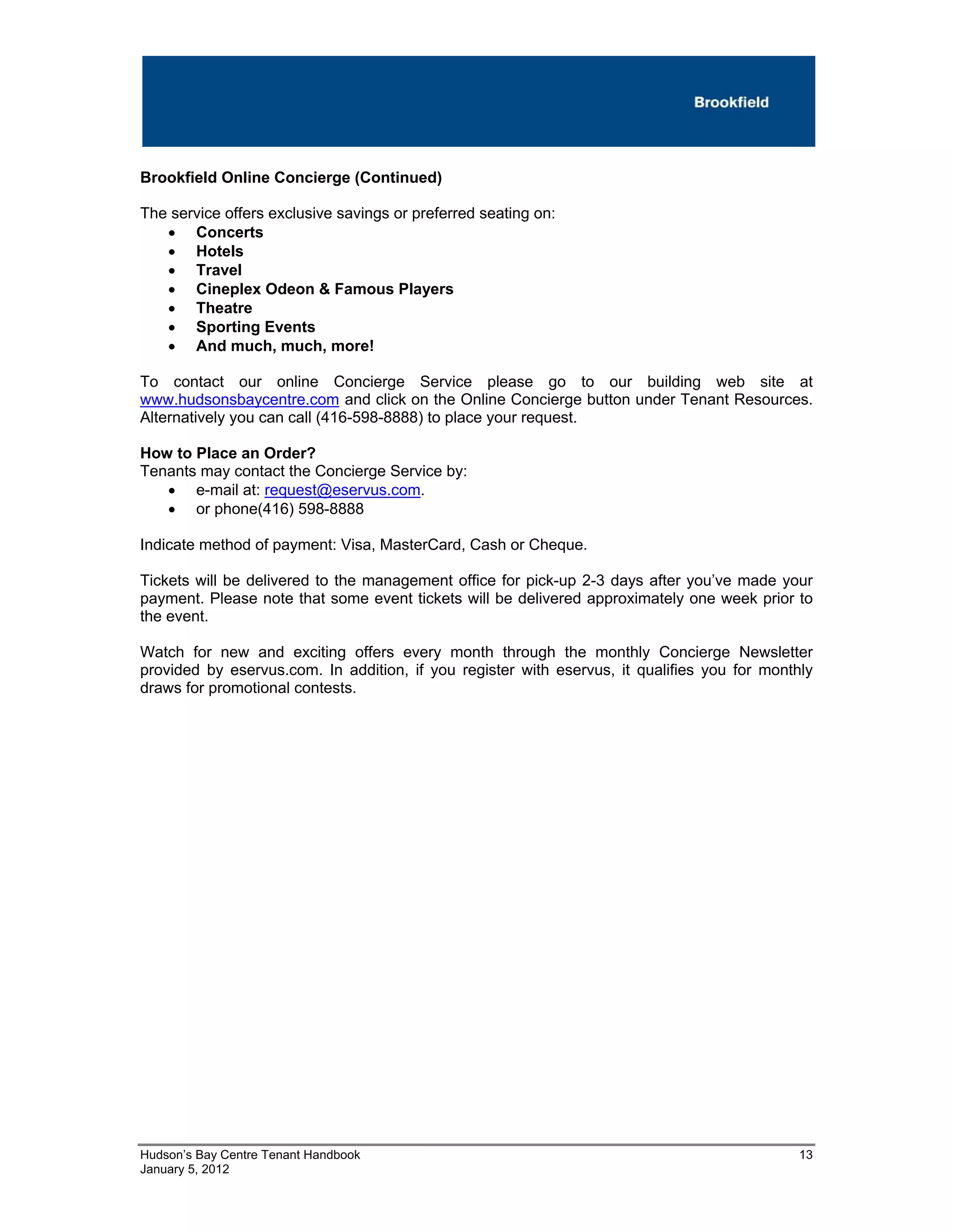 Tenant handbook 2 bloor e | PDF