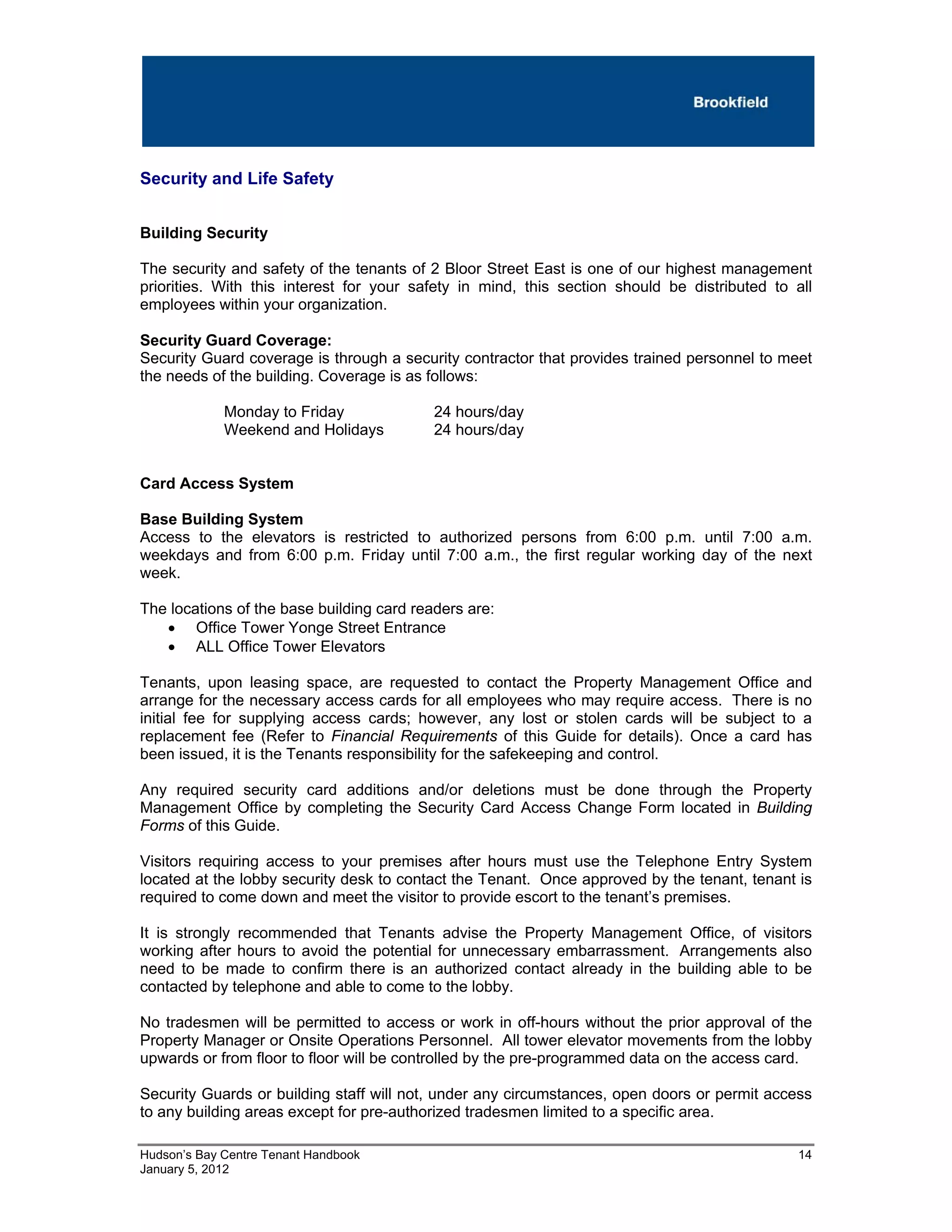 Tenant handbook 2 bloor e | PDF