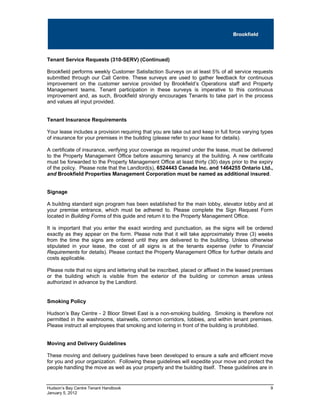 Tenant handbook 2 bloor e | PDF