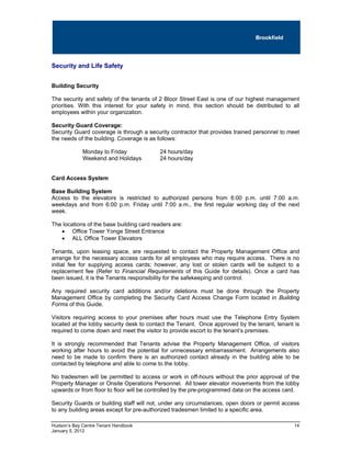 Tenant handbook 2 bloor e | PDF