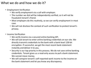 Tenantify - Tenant Employment and Income Verification | PDF