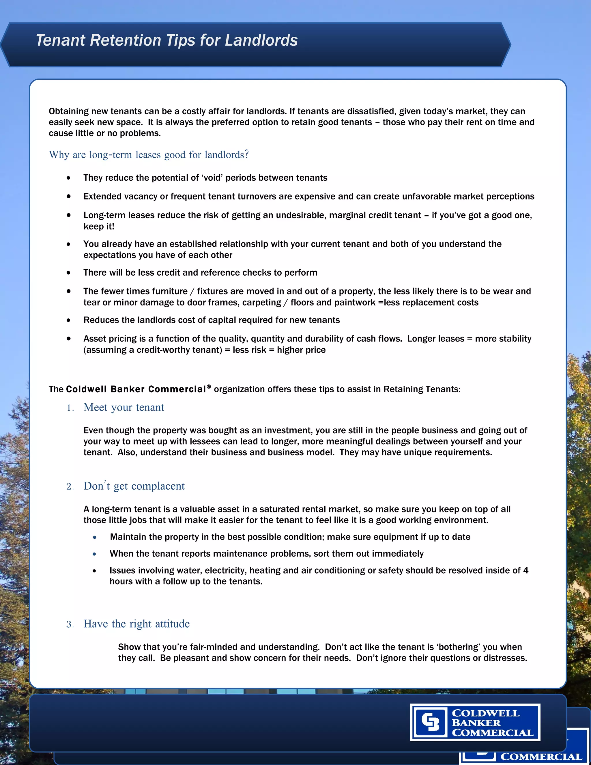 Office Tenant Retention Tips | DOC | Real Estate Renting and Leasing ...