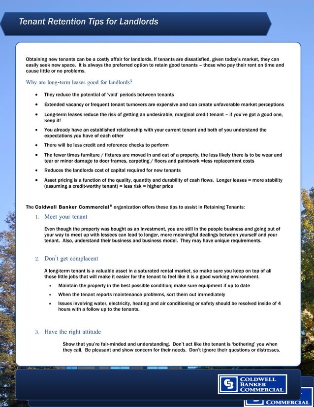 Office Tenant Retention Tips | DOC | Real Estate Renting and Leasing ...