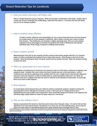 Office Tenant Retention Tips | DOC | Real Estate Renting and Leasing | Real Estate