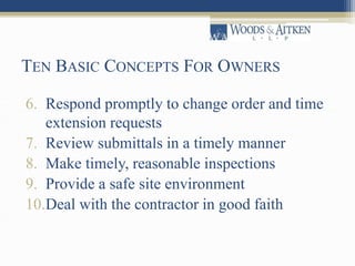 Ten Basic Concepts for Owners | PPTX | Developmental Sites | Real Estate