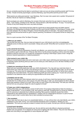 Ten basic principles of good parenting | DOC