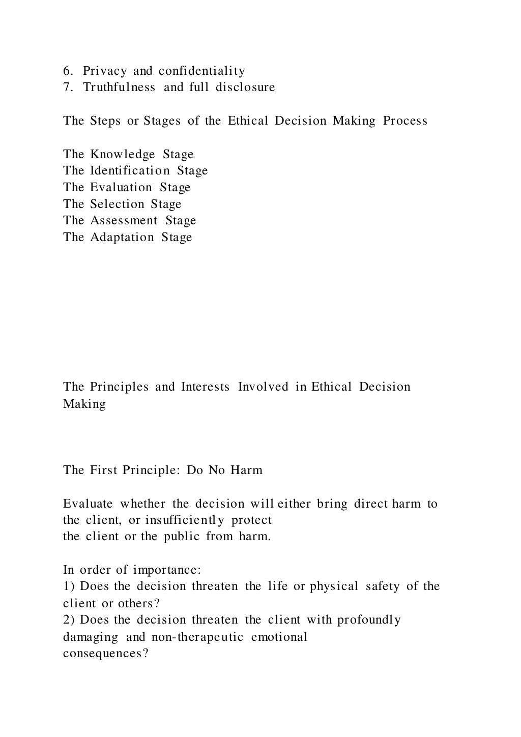 Ten Best Ethical Decision Making Models Elaine Co | DOCX