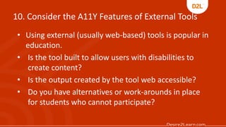 Ten Bright Ideas for Accessibility - Brightspace Connections | PPT