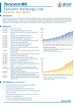 Tencent Holdings Ltd Investor Fact Sheet | PDF
