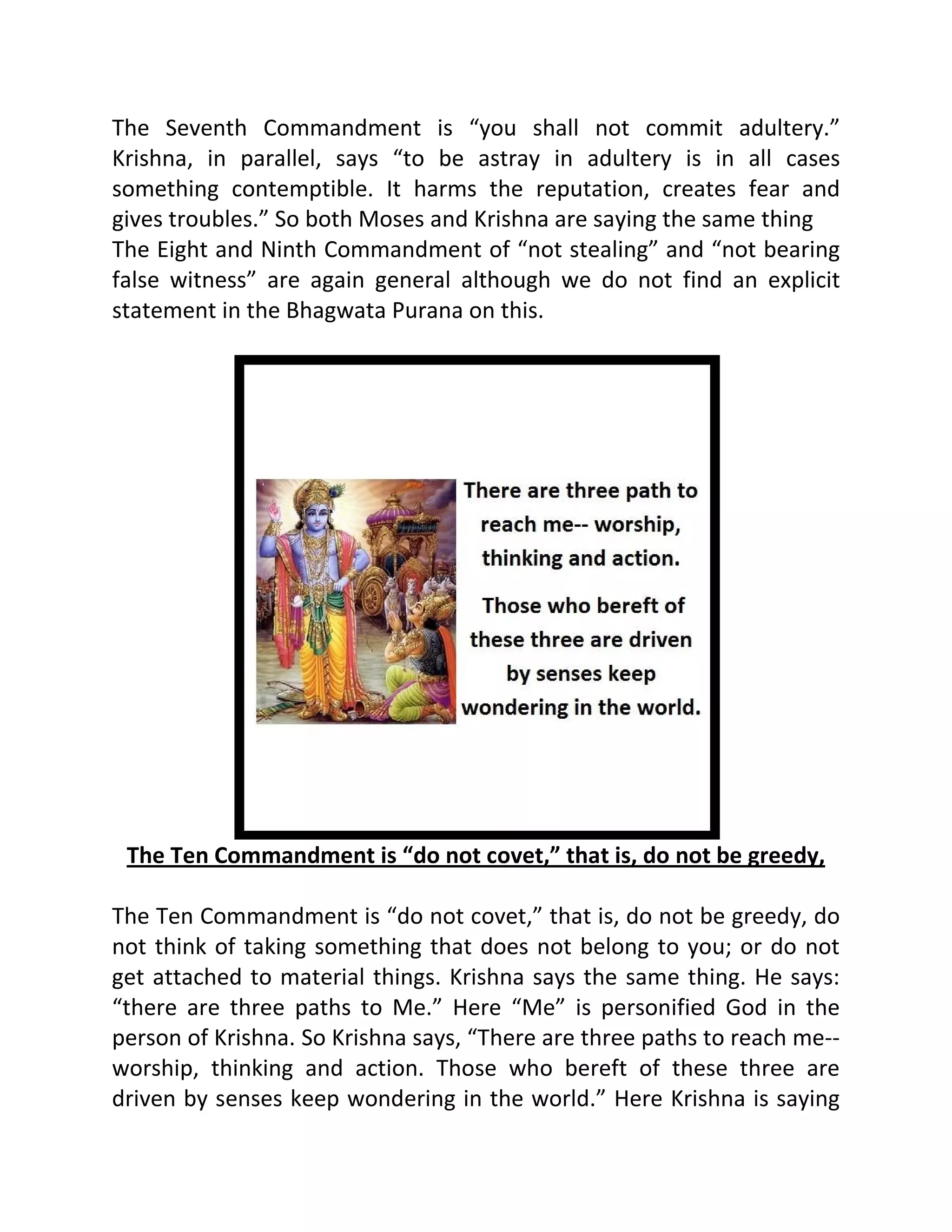 Ten Commandments of Moses and Krishna | PDF