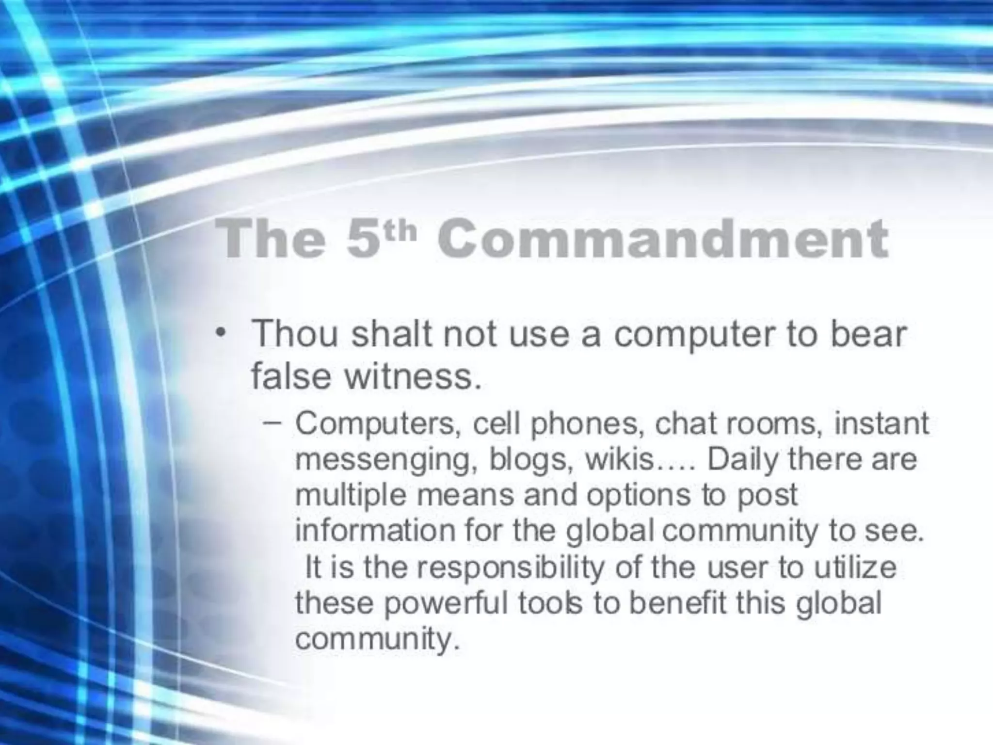 Ten commandments of Computer Ethics | PPTX