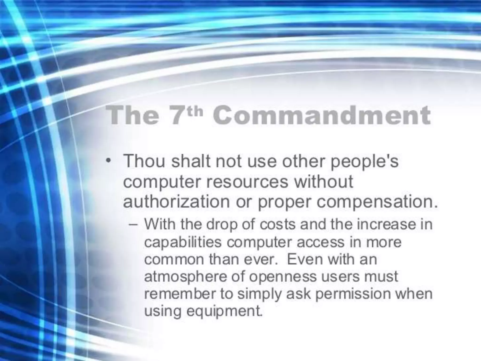 Ten commandments of Computer Ethics | PPTX