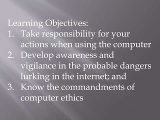 Ten commandments of Computer Ethics | PPTX