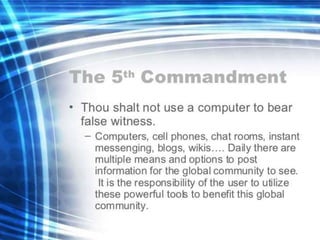 Ten commandments of Computer Ethics | PPTX
