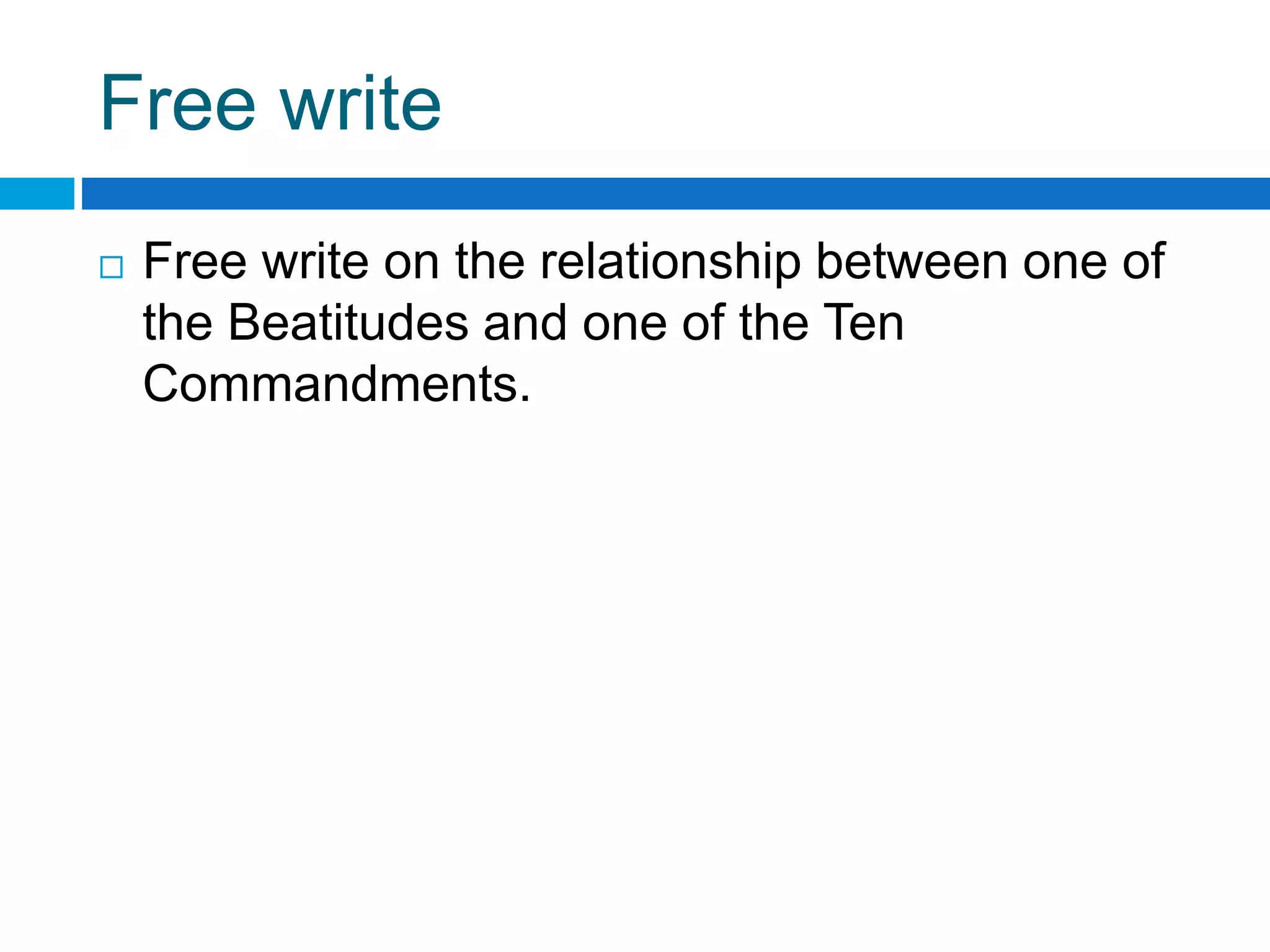 Ten Commandments and the Beatitudes | PPT