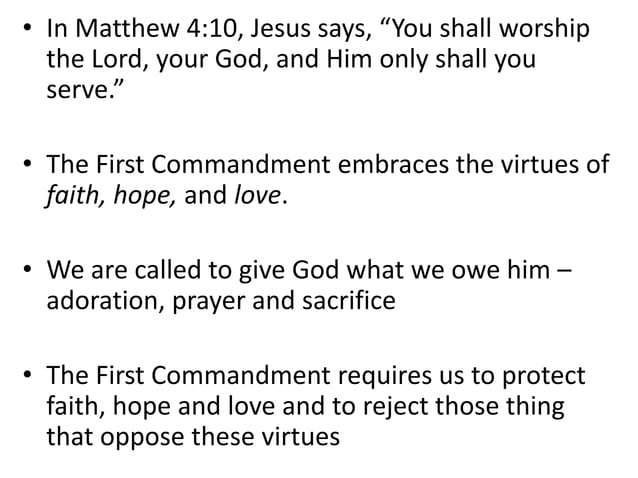 Ten commandments - First Commandment GRADE 8 | PPT