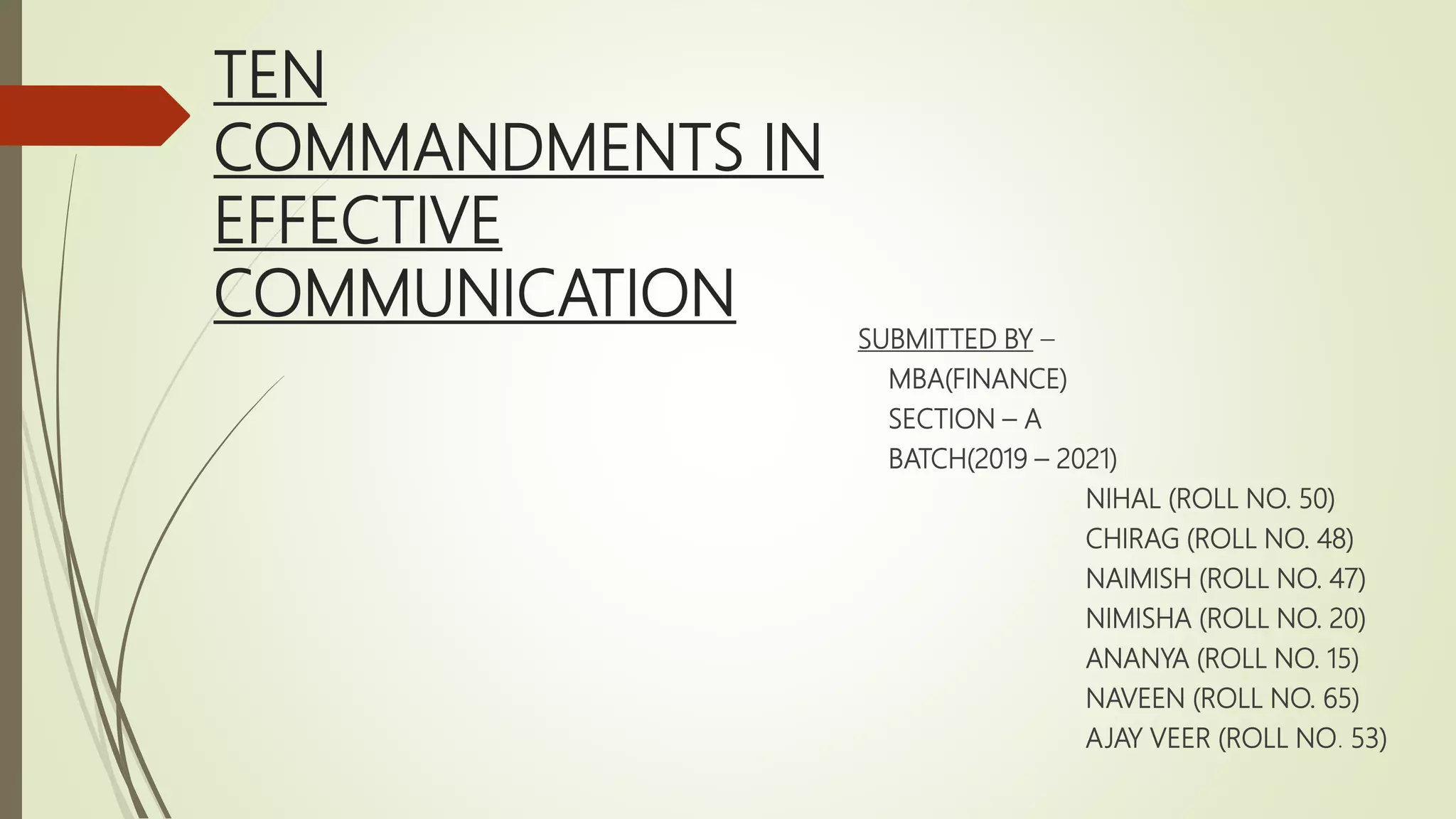 Ten commandments in effective communication | PPTX