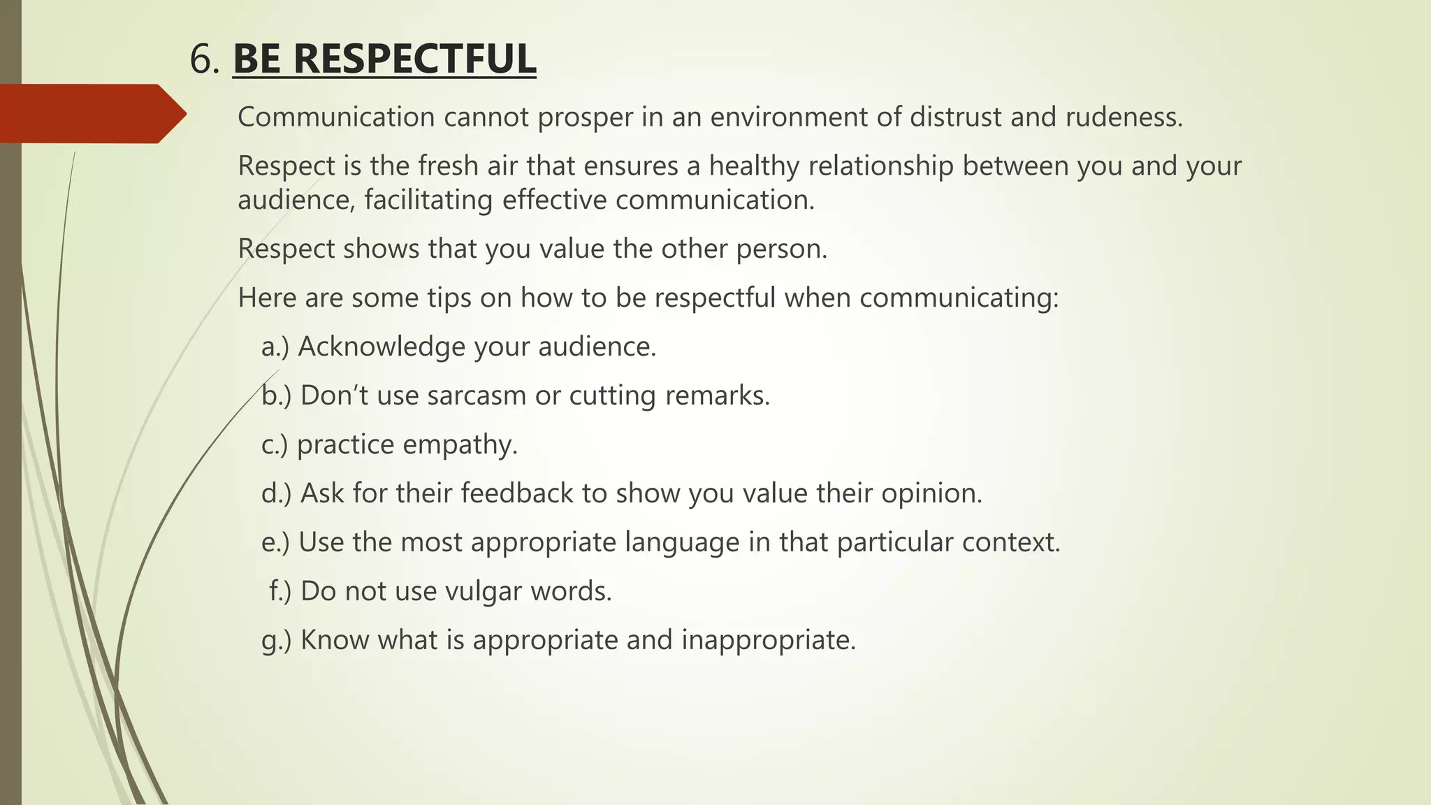 Ten commandments in effective communication | PPTX