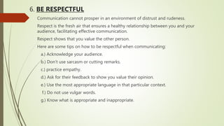 Ten commandments in effective communication | PPTX