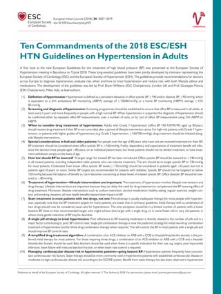 Ten commandments of the 2018 esc guidelines on hypertension in adults | PDF