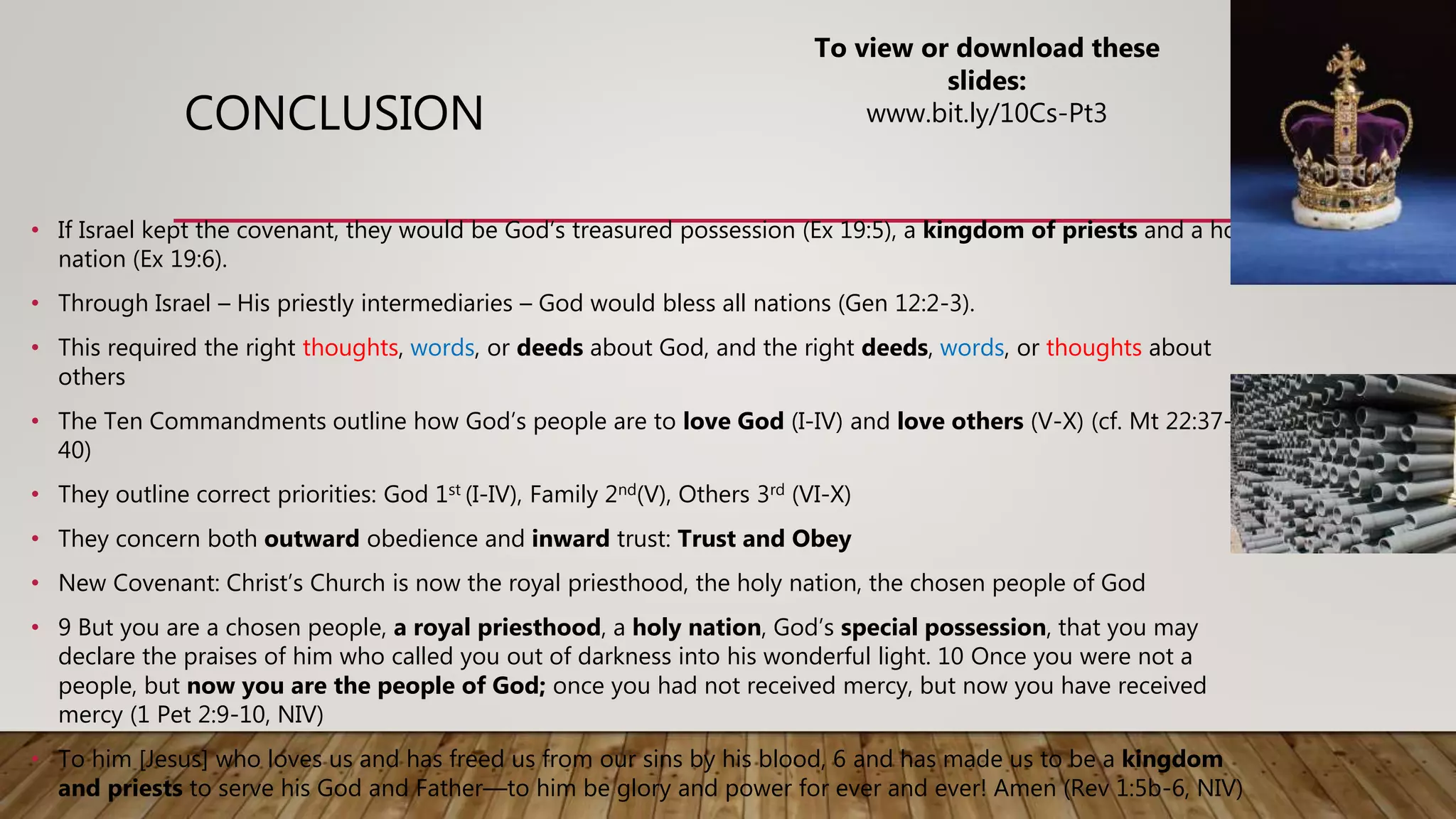 Ten Commandments Sunday School Lesson (Part III) | PPTX