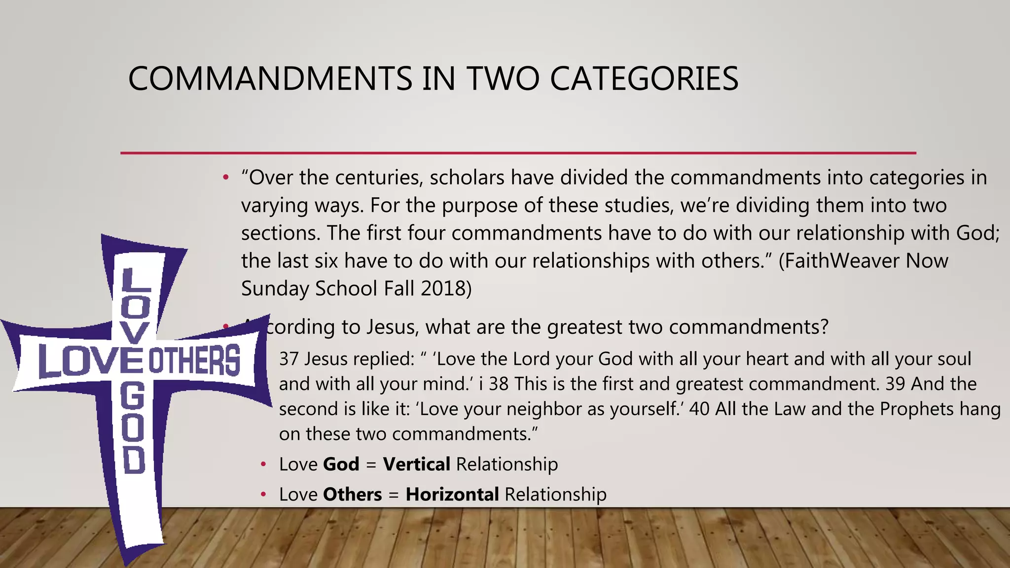 Ten Commandments Sunday School Lesson (Part II) | PPTX