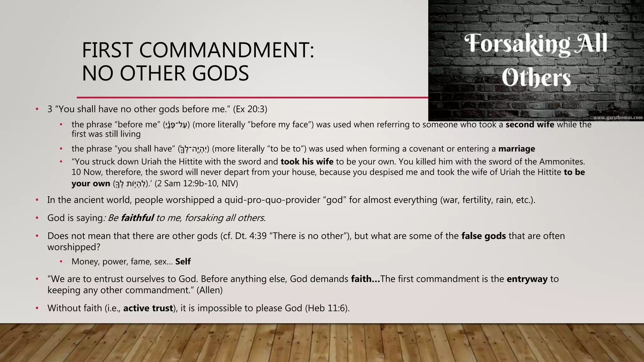 Ten Commandments Part I | Sunday School 10.7.18 [Updated] | PPT
