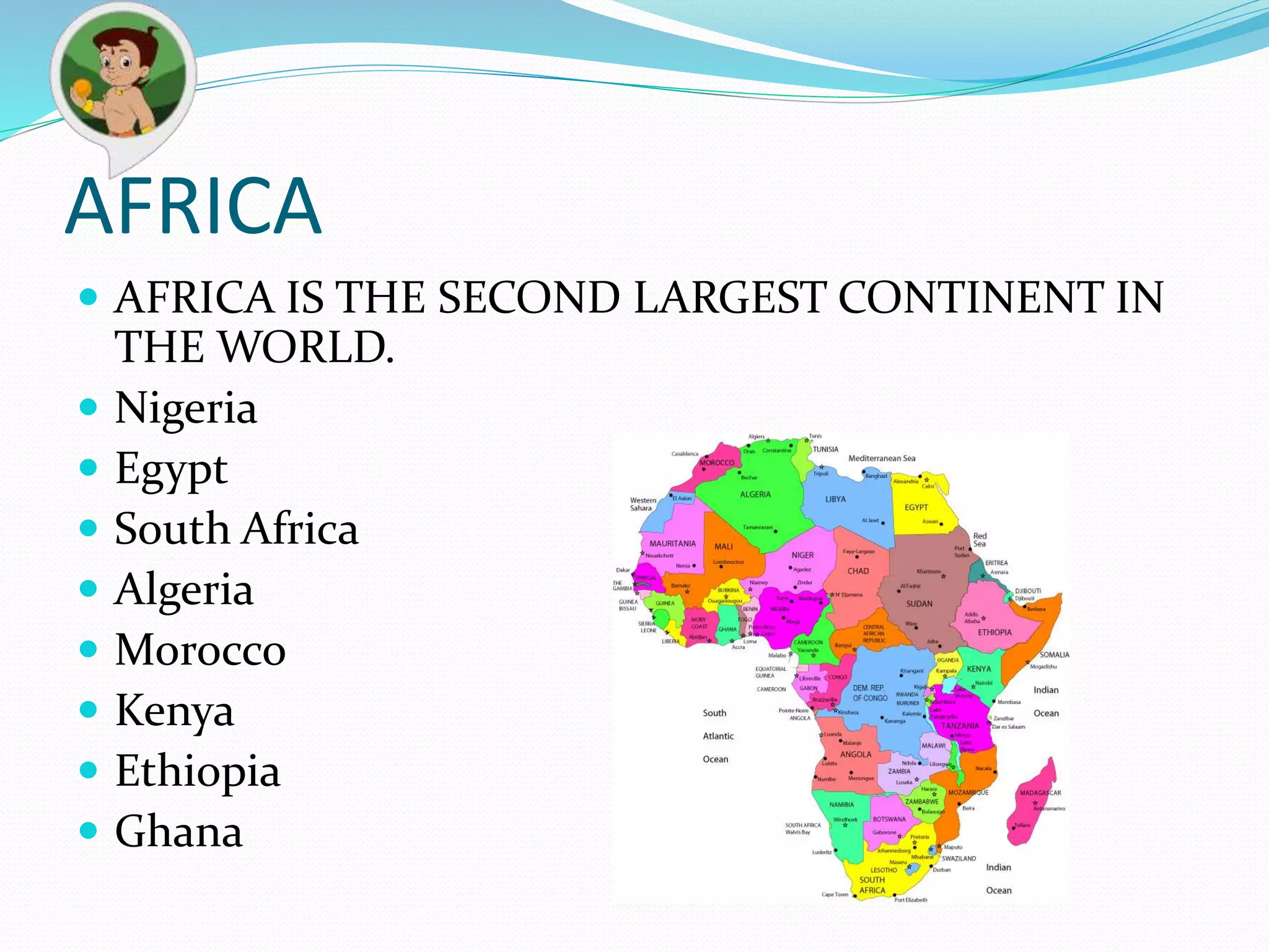 Ten countries of 4 four continents | PPT